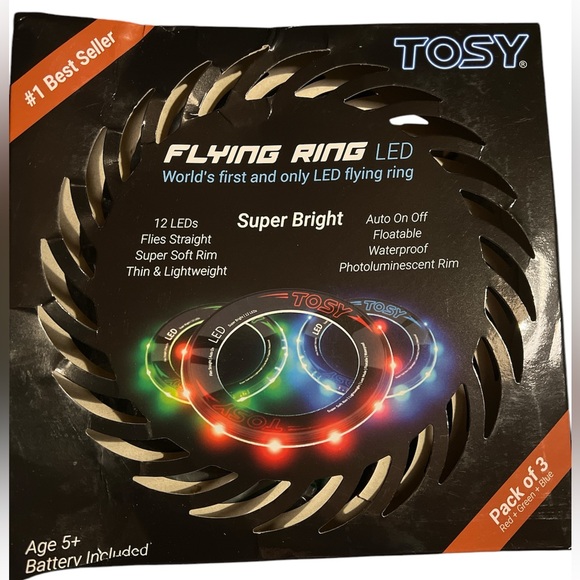 TOSY | Games | Nwt In Box Tosy Led 3 Pack Flying Ring Pack In Red Blue ...